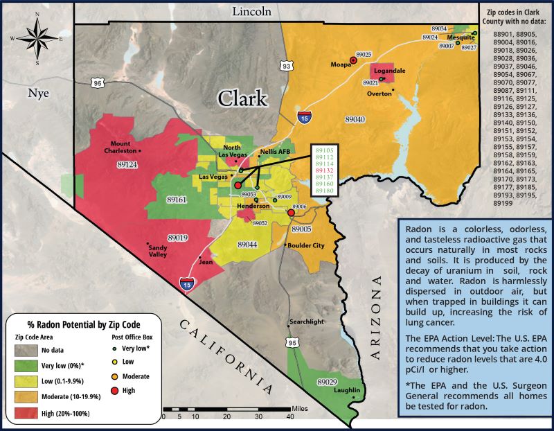 Clark County Radon Map Extension University Of Nevada Reno Clark County Radon Map Extension University Of Nevada Reno